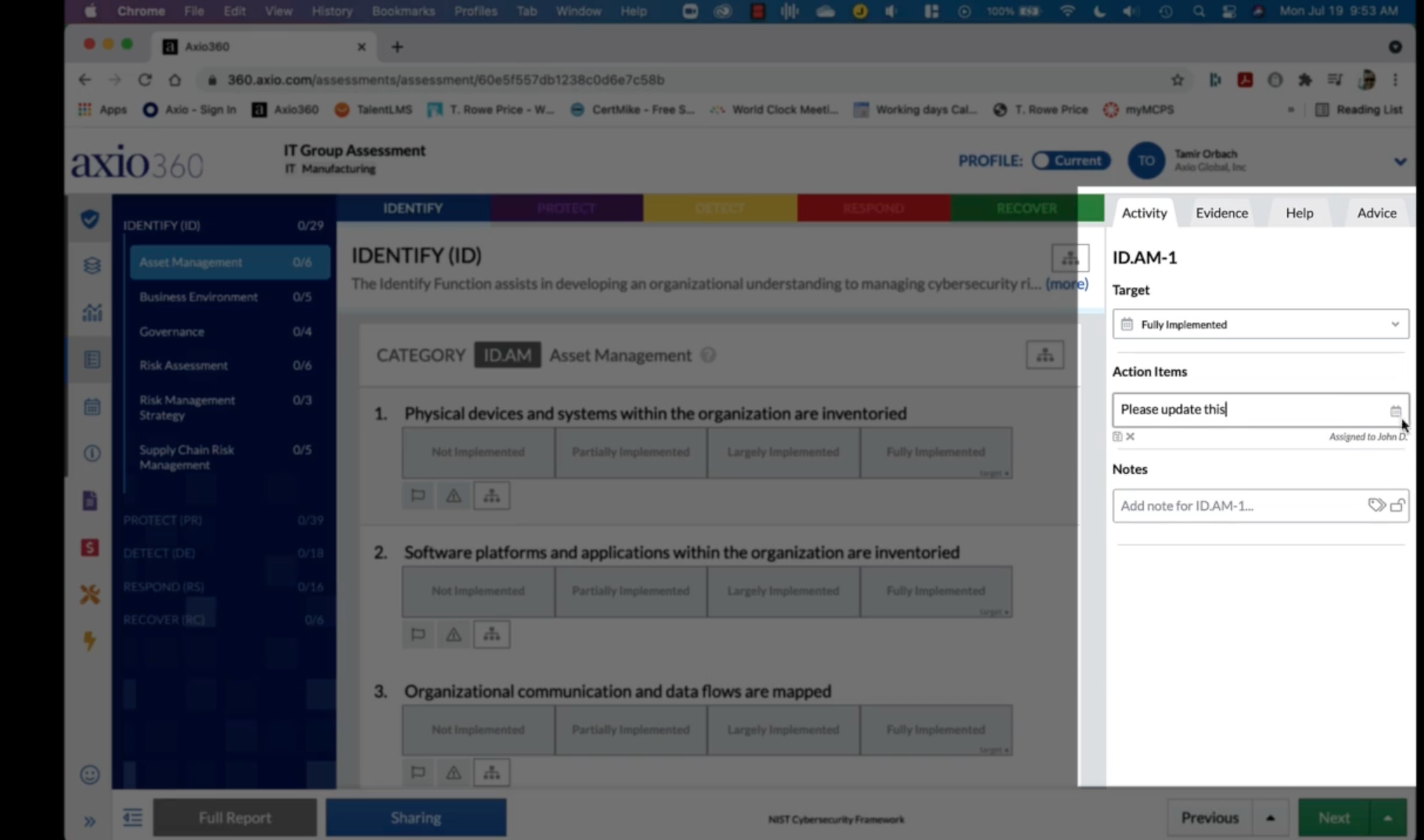 How to Assign Action Items – Axio