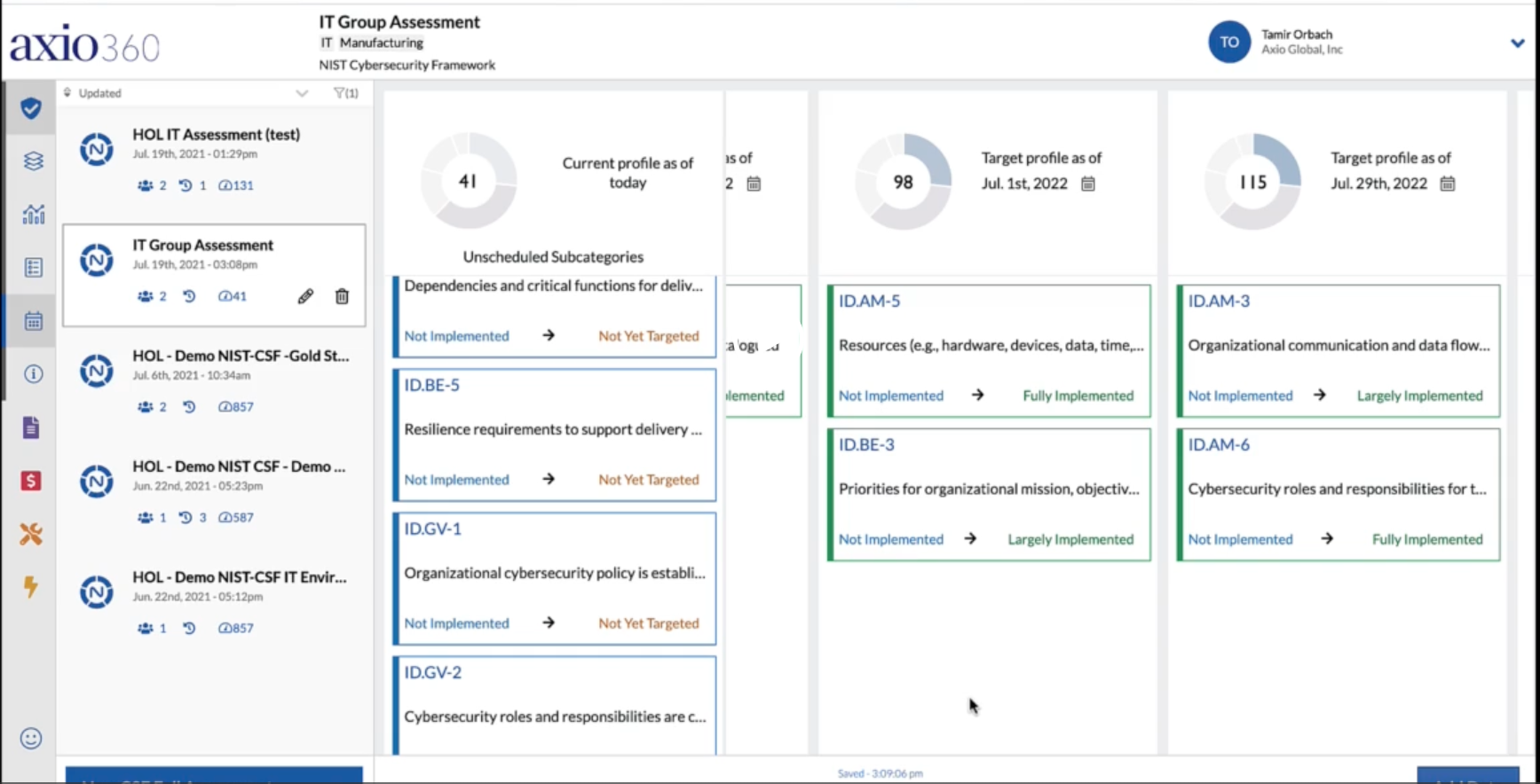 How To Set Target Dates & Using The Planning Board – Axio